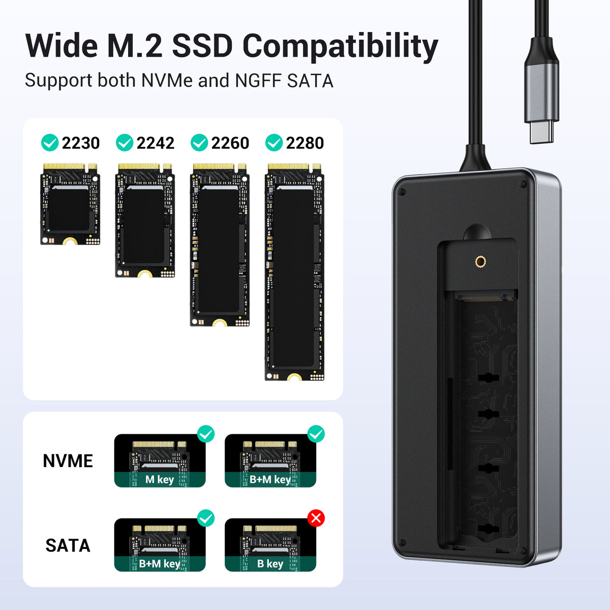 GiGimundo GM28PR M.2 NVMe SSD Enclosure Docking Station - 10Gbps Multi
